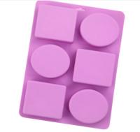 China OEM Silicone Soap Molds 6 Square Ellipse Leaves Shaped Silicone Cake Mold for sale