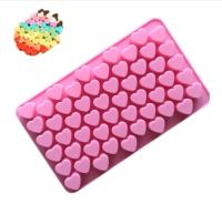 China Baking 55 Heart Shaped Silicone Chocolate Mould Silicone Fudge Moulds for sale