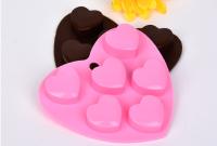 China Safety DIY Silicone Baking Products 6 Heart Shaped Silicone Cake Mold for sale