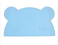 China Wear Resistant Silicone Non Slip Table Mat Easy Cleaning Bear shape for sale
