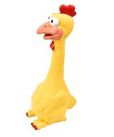 China Washable Silicone Dog Toys Squeaky Chicken 133g Vibrant Colors for sale