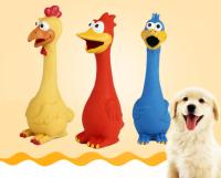 China Washable Silicone Dog Toys Squeaky Chicken 133g Vibrant Colors for sale