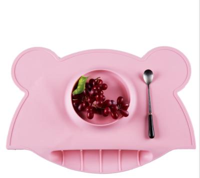 China Collapsible Bear Silicone Baby Mat for sale