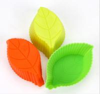 China Leaf Shaped Silicone Muffin Cup BPA Free High temperature Resistance for sale