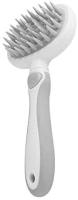 China Reusable Dog Shower Brush Ergonomic Rubber Grip Handle Bath Brush for sale