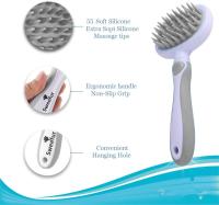 China Reusable Dog Shower Brush Ergonomic Rubber Grip Handle Bath Brush for sale