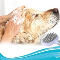 China Reusable Dog Shower Brush Ergonomic Rubber Grip Handle Bath Brush for sale