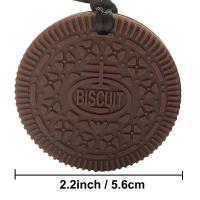 China GPA Free Silicone Chewing Necklace biscuit Pattern For Kids Teething for sale