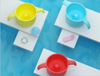 China Tilt Mouth Silicone Baby Cups 150ml circular Shape Fall Proof for sale