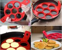 China Food Grade 7 Hole Silicone Baking Products Reusable Silicone Omelette Mold for sale