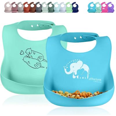 China Pure Platinum LFGB Silicone Baby Bibs for sale