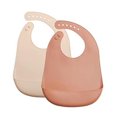 China Waterproof PVC Free Soft Silicone Bib Food Grade With Bucket for sale