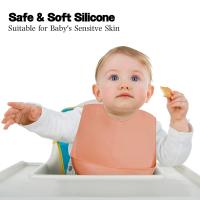 China Waterproof PVC Free Soft Silicone Bib Food Grade With Bucket for sale