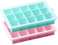 China Easily Stacking 15 Silicone Ice Tray Silicone Ice Cube Moulds 8.5x5.24x2.24cm for sale