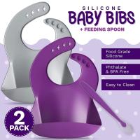 China Personalized ODM Silicone Scoop Bib With Adjustable Buttons For Infants for sale