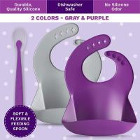 China Personalized ODM Silicone Scoop Bib With Adjustable Buttons For Infants for sale