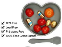 China BPA Free Silicone Feeding Plate Unbreakable Non Slip For Baby And Toddler for sale