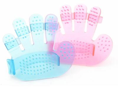 China Five Finger Pet Bathing Gloves Transparent Silicone Hair Brush For Shower for sale