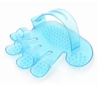China Five Finger Pet Bathing Gloves Transparent Silicone Hair Brush For Shower for sale
