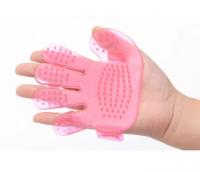 China Five Finger Pet Bathing Gloves Transparent Silicone Hair Brush For Shower for sale