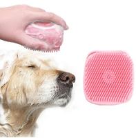 China Cats Dogs Silicone Pet Brush With Shampoo Dispenser Grooming Soothe Massage for sale