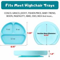China Stay Put Divided Silicone Baby Plate Microwave Dishwasher Oven Safe for sale