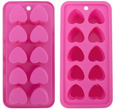 China Food Grade Silicone Heart Shaped Ice Cube Trays odor free non toxic for security for sale