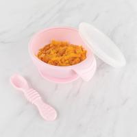 China Eco friendly Silicone Weaning Suction Bowls With Lid Spoons For 3 Months Old for sale