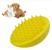 China 100% Food grade silicone ultra soft Rubber Pet Hair Removal Comb Deep Cleaning For Dog Cat for sale