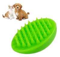 China 100% Food grade silicone ultra soft Rubber Pet Hair Removal Comb Deep Cleaning For Dog Cat for sale
