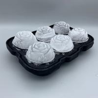 China 156g Ice Cube Tray Molds Rose Shape Giant Silicone Ice Cube Tray for sale
