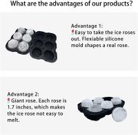 China 156g Ice Cube Tray Molds Rose Shape Giant Silicone Ice Cube Tray for sale