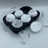 China 156g Ice Cube Tray Molds Rose Shape Giant Silicone Ice Cube Tray for sale