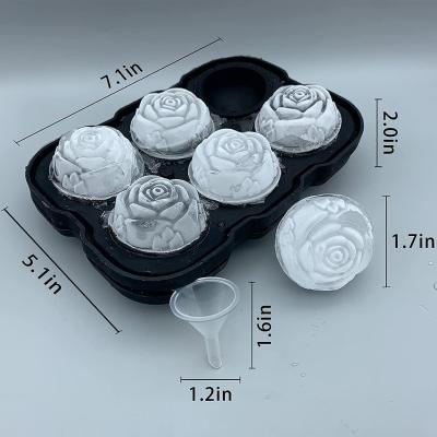 China 156g Ice Cube Tray Molds Rose Shape Giant Silicone Ice Cube Tray for sale