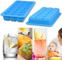 China Reusable 21 Silicone Ice Cube Molds Customized Logo Ice Tray For Freezer for sale