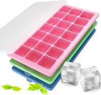 China Reusable 21 Silicone Ice Cube Molds Customized Logo Ice Tray For Freezer for sale