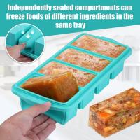 China Non Stick Silicone Freezing Tray Durable Large Ice Cube Tray With Lid for sale