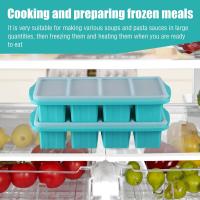 China Non Stick Silicone Freezing Tray Durable Large Ice Cube Tray With Lid for sale