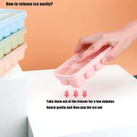 China Stackable Reusable Silicone Ice Tray For Freezer With Lids For Cocktail for sale