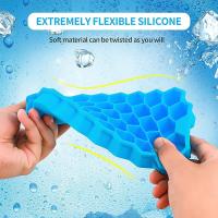 China Flexible 2 Pack Silicone Ice Tray With Lids 54 Cubes For Whiskey for sale