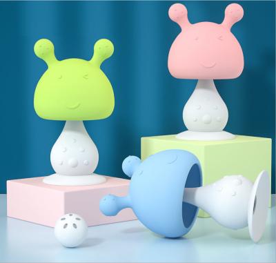 China Mushroom Shape 45g Silicone Baby Teether Prevent Baby Bite Pacify Molar for sale