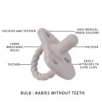 China Soft Nipple Newborn Soothie Pacifier With Handle Three Air Holes for sale