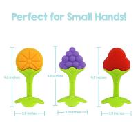 China 100% Eco Friendly Silicone Baby Teether Colorful Fun Fruit Shapes for sale