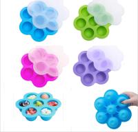 China Michi Star 7 Well Silicone Ice Tray Latex Free With Sealed Cover for sale