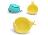 China Spill Proof Silicone Suction Bowl Snail Shape 86mm Height Food Grade for sale