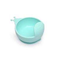 China Spill Proof Silicone Suction Bowl Snail Shape 86mm Height Food Grade for sale