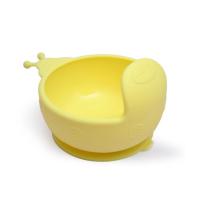 China Spill Proof Silicone Suction Bowl Snail Shape 86mm Height Food Grade for sale