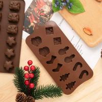 China OEM Christmas Silicone Chocolate Mould Flexible CIQ Candy Mold Trays for sale