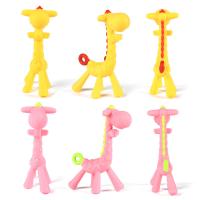 China Giraffe Shaped Silicone Baby Teether Food Grade BPA Free Stereoscopic for sale