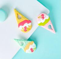 China Ice Cream Silicone Baby Teether Food Grade Newborn Poached Molars CIQ for sale